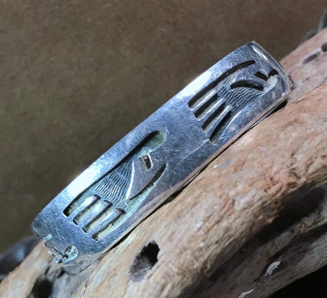 Vintage Hopicrafts Hopi Overlay Sterling Cuff Bracelet Signed - Etsy