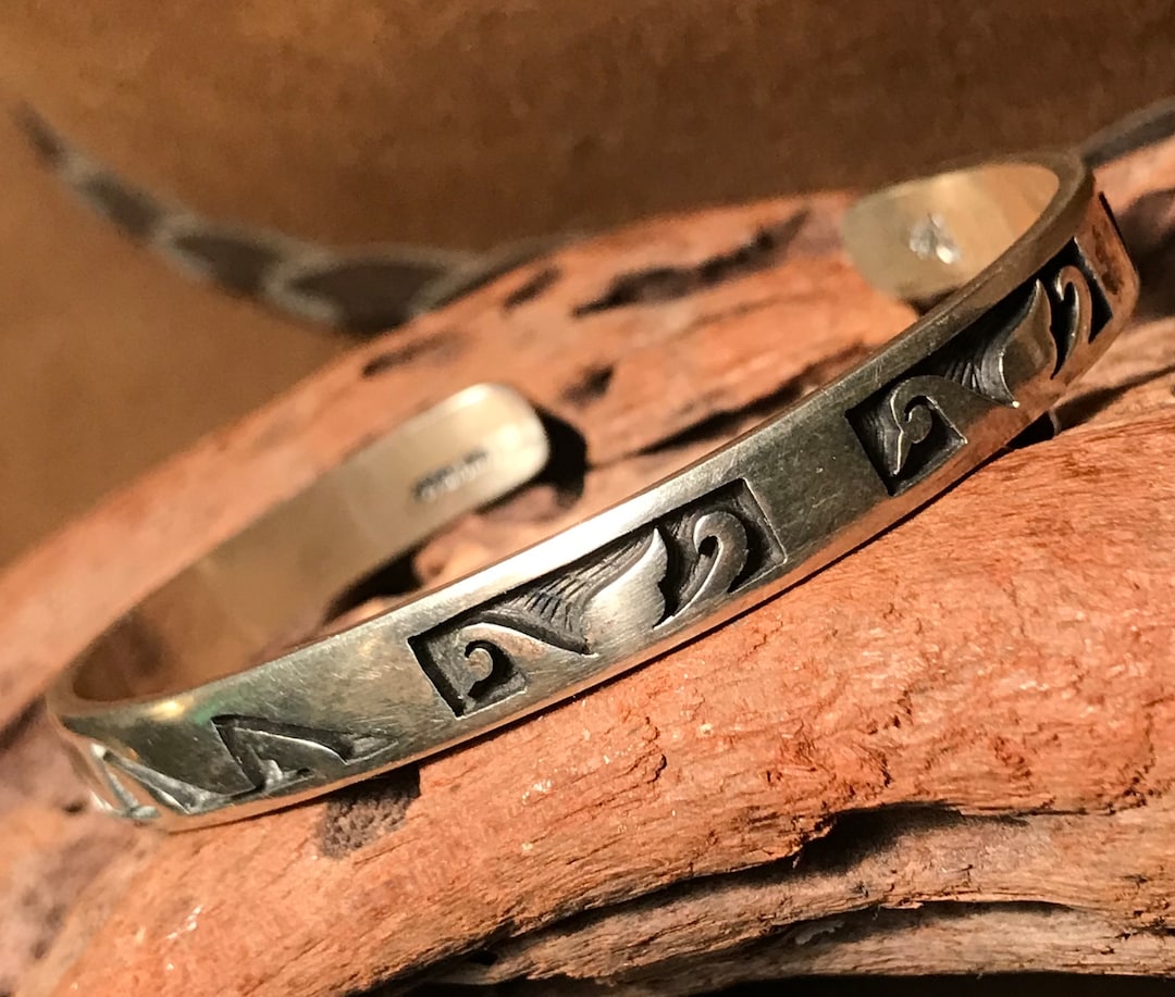 Art Batala Hopi Overlay Sterling Cuff - Etsy