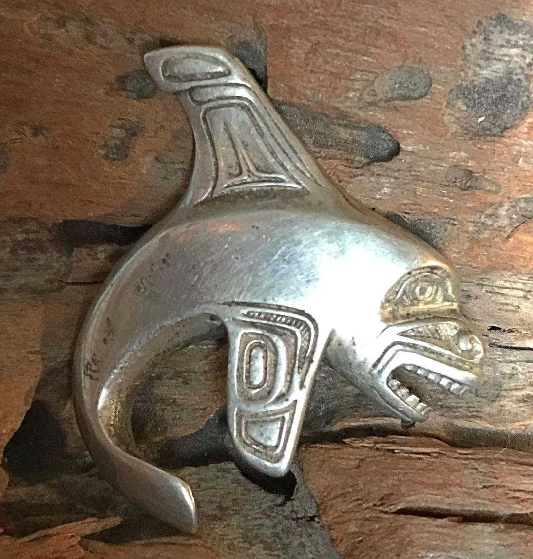 NW Coast Sterling Orca Killer Whale Brooch Vintage 1980s Signed West ...