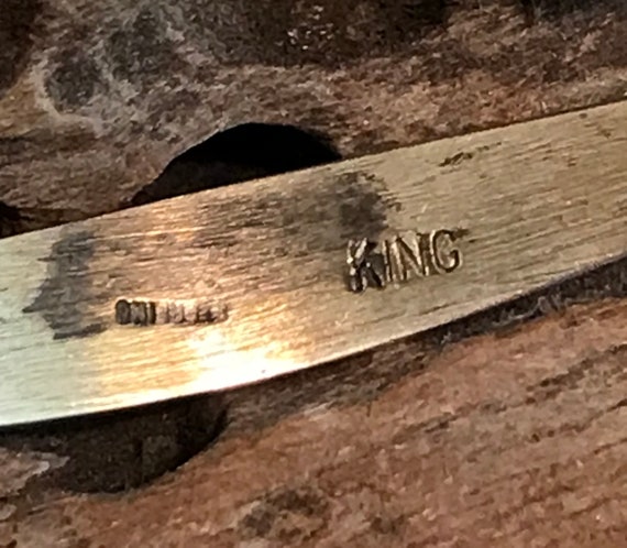 Signed KING MCM Modernist Sterling Bangle - Gem