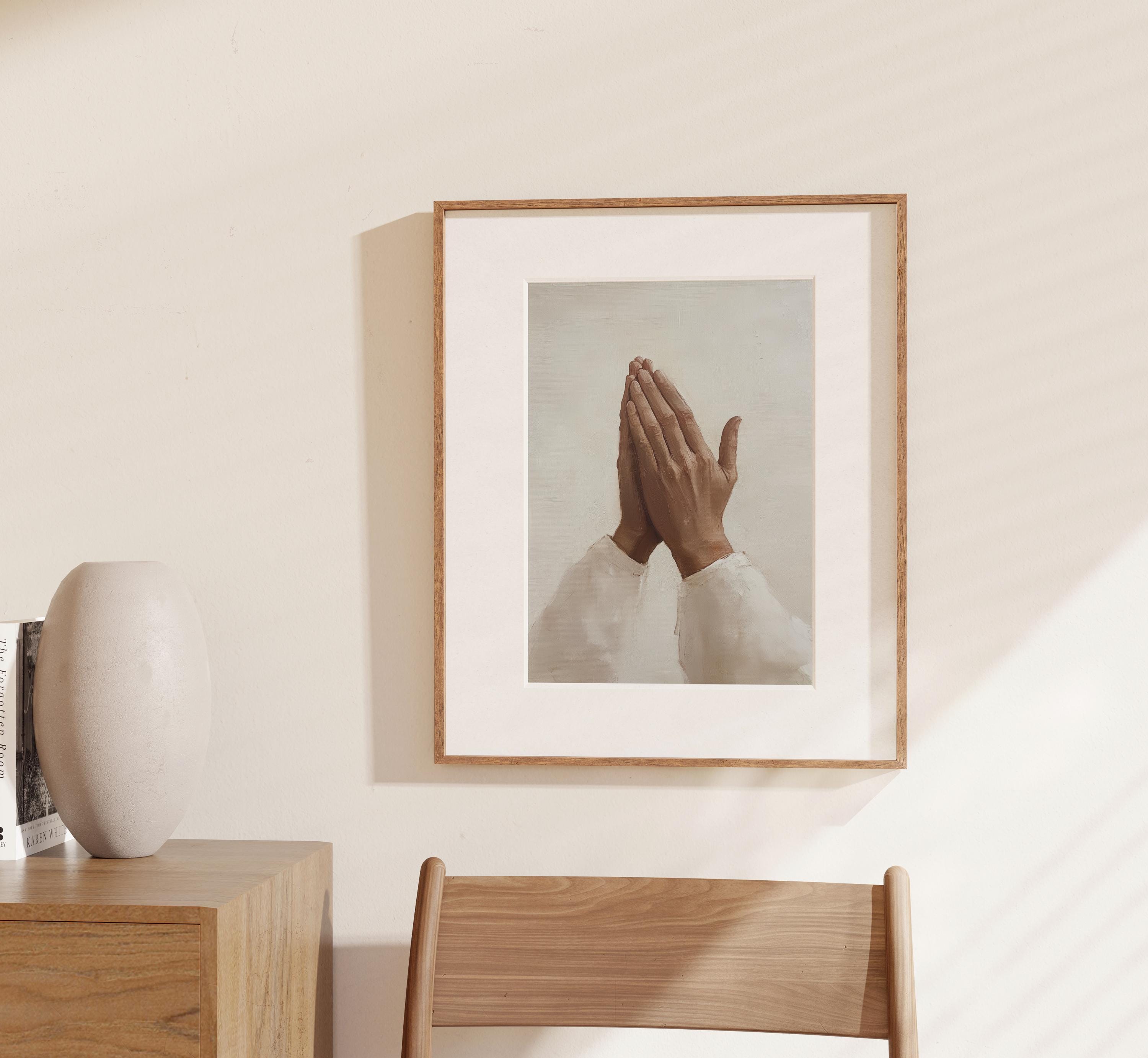 Islamic Praying Hands Wall Art Digital Print Minimalist Neutral Tones ...