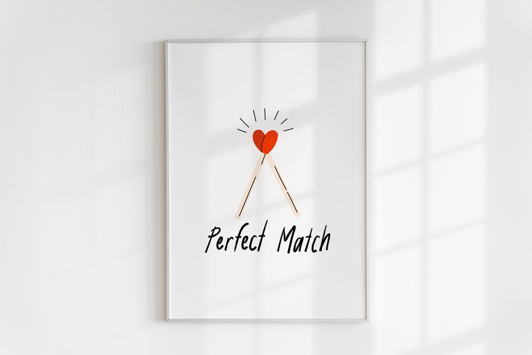 Perfect Match Print | Valentines Day Decor Printables | Valentines ...