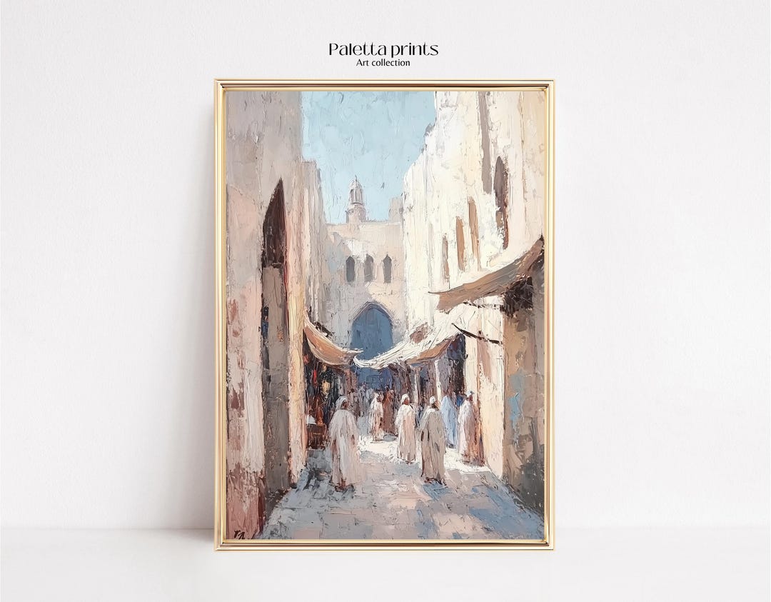 Oriental Islamic Ancient Middle Eastern Market Wall Art Traditional ...