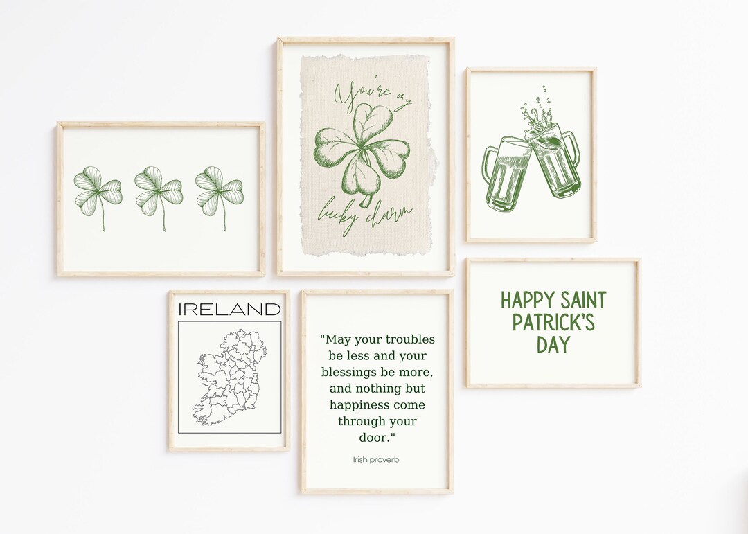 St.patricks Day Decor Neutral St Patrick's Day Set of 10 Prints Saint ...
