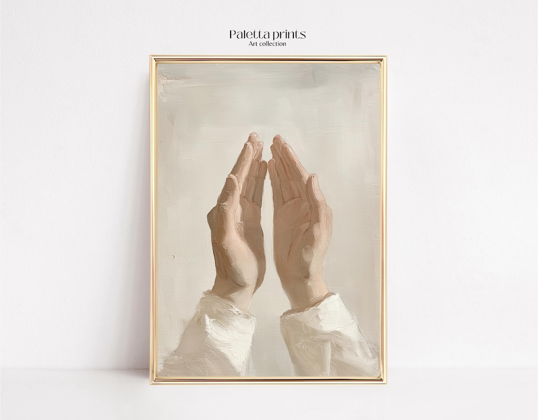 Islamic Prayer Hands Wall Art Digital Print Minimalist Neutral Tones ...