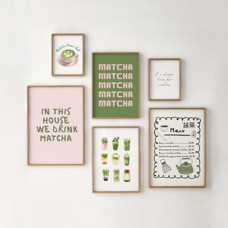 Matcha Art Print Bundle |digital Download |matcha Wall Art | Matcha ...