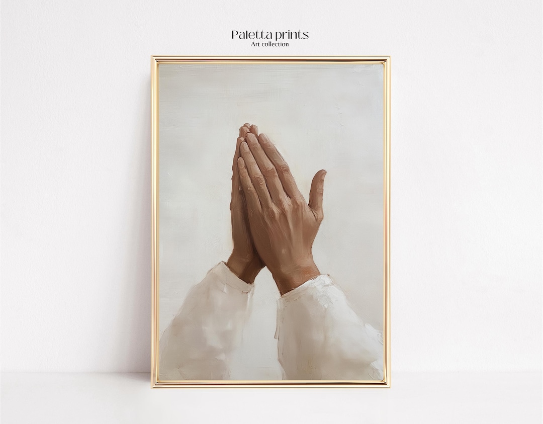 Islamic Praying Hands Wall Art Digital Print Minimalist Neutral Tones ...