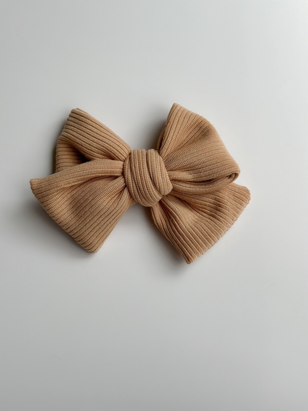 Tan Ribbed Bow, Neutral Bow, Tan Bow, Baby Shower Gift, Pinwheel Bow ...
