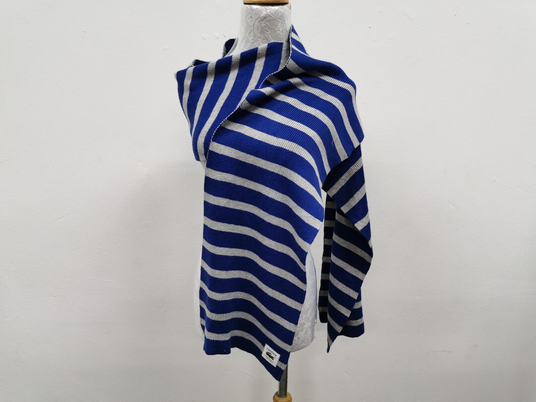 Bufanda Lacoste Bufanda Lacoste de rayas de 80" x 11" - Etsy México