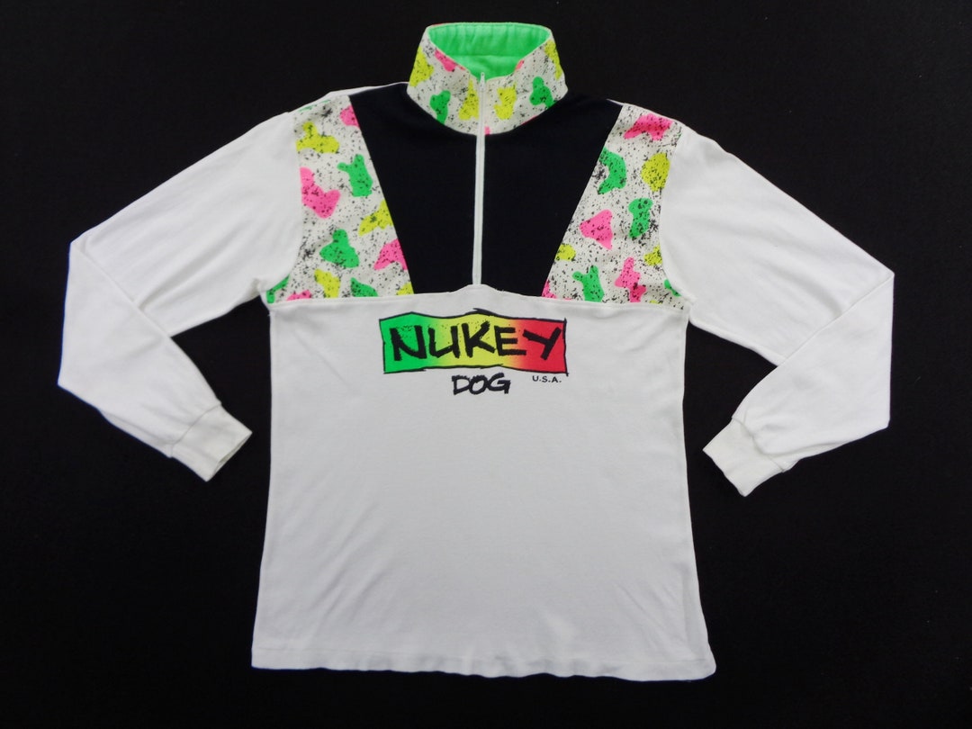 Nukey Dog Shirt Vintage 90s Nukey Dog USA Made in Japan Multicolor T ...
