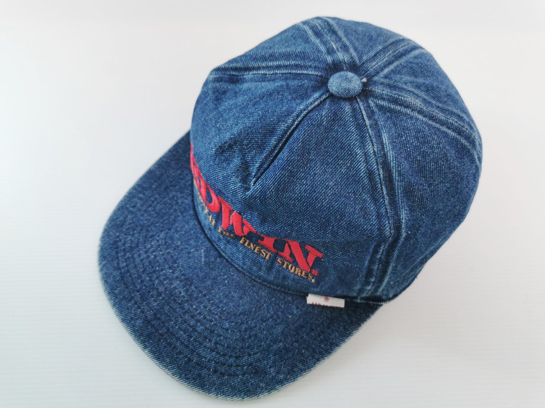 EDWIN Cap Hats Vintage 90s Edwin Made in Japan Denim Cap Hats - Etsy