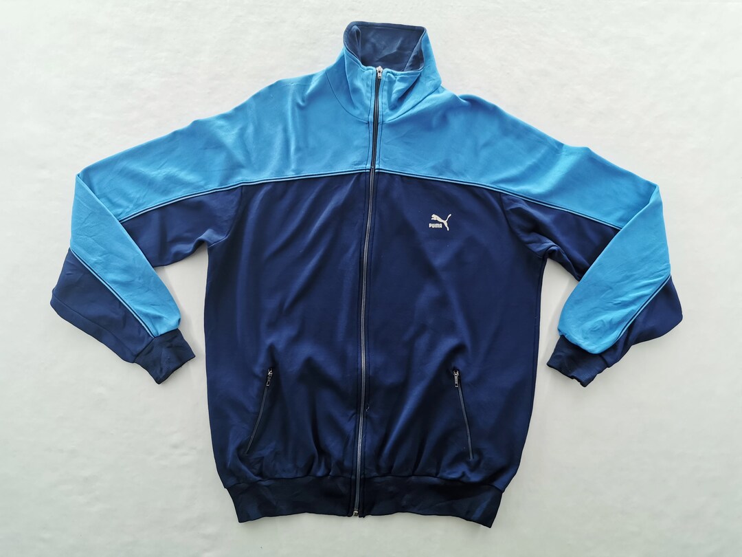 Puma Jacket Vintage 80s Puma Navy Blue Windbreaker Jacket Puma West ...