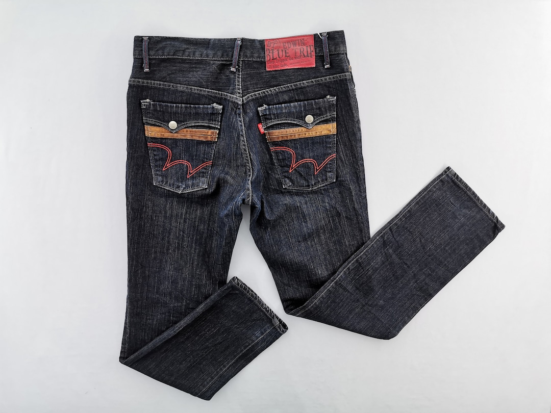 Edwin Jeans Vintage Edwin Made in Japan Blue Trip Edgeline Skinny Slim ...