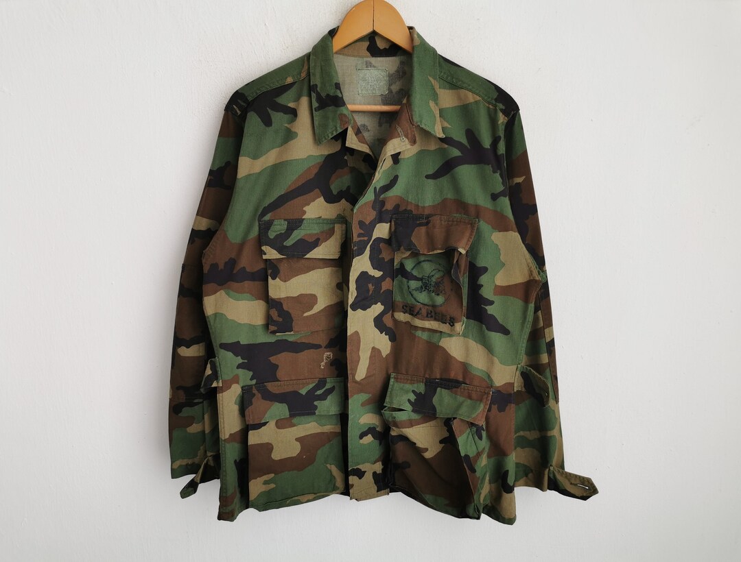 Army Distressed Jacket Vintage Korean Army Military Camo Jacket Size M ...