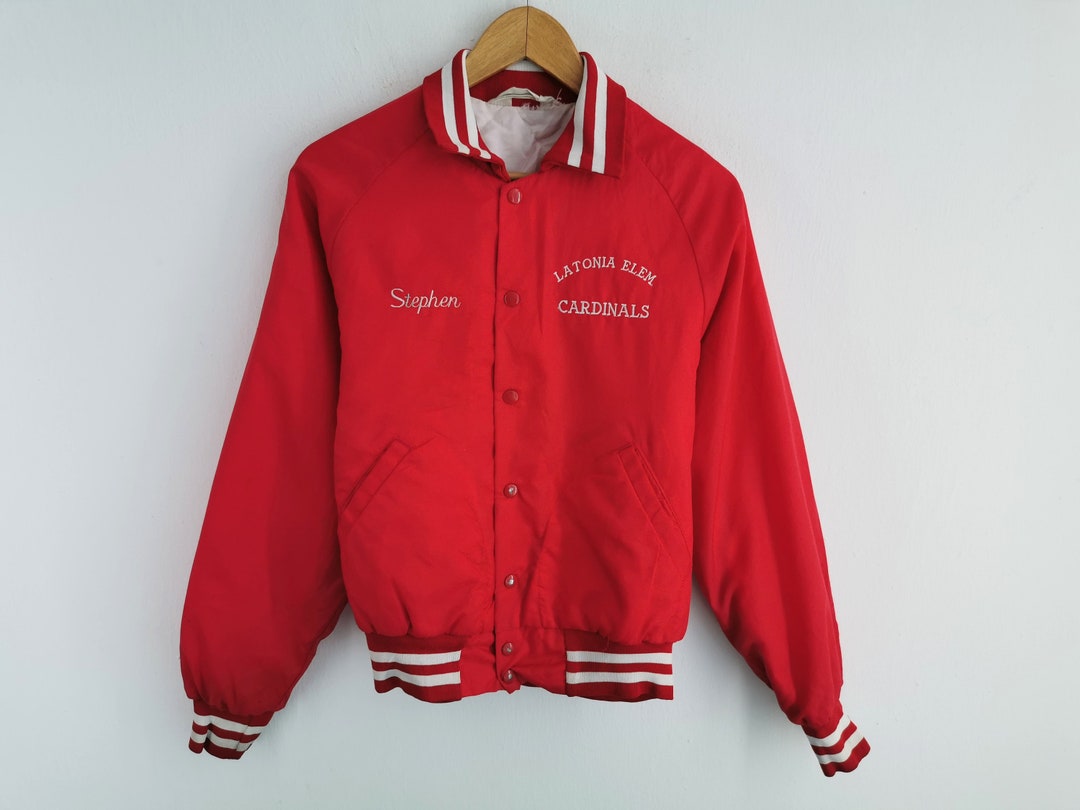 Cardinals Jacket Vintage 80's Cardinals Nylon Varsity Jacket Made in ...