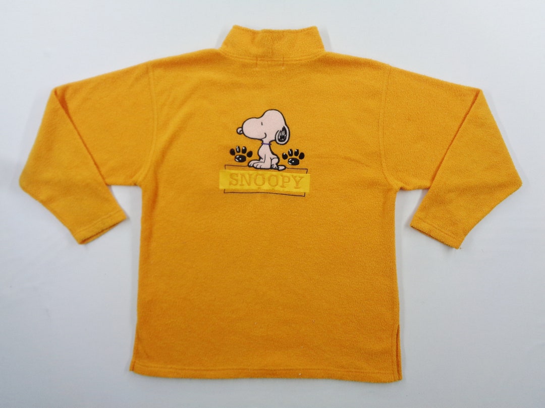 Peanuts Jacket Vintage Peanuts Snoopy Pullover Fleece Jacket Size M - Etsy