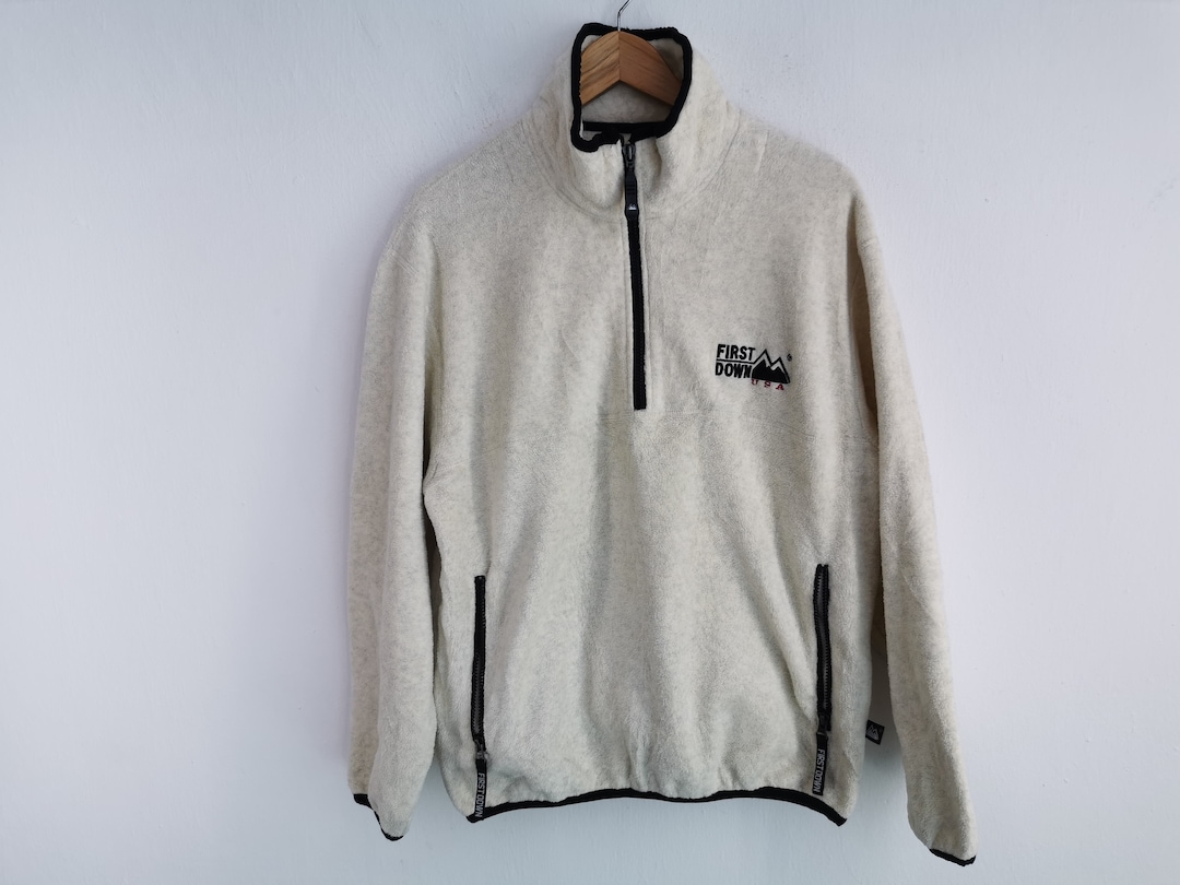 First Down Jacket Vintage 90's First Down USA Outdoor Fleece Half ...