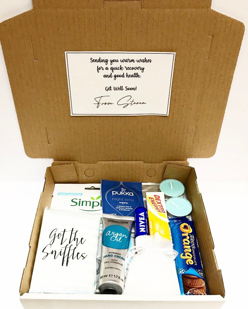 Get Well Soon Gift Box Pamper Hamper Spa Relaxation Cough Cold - Etsy