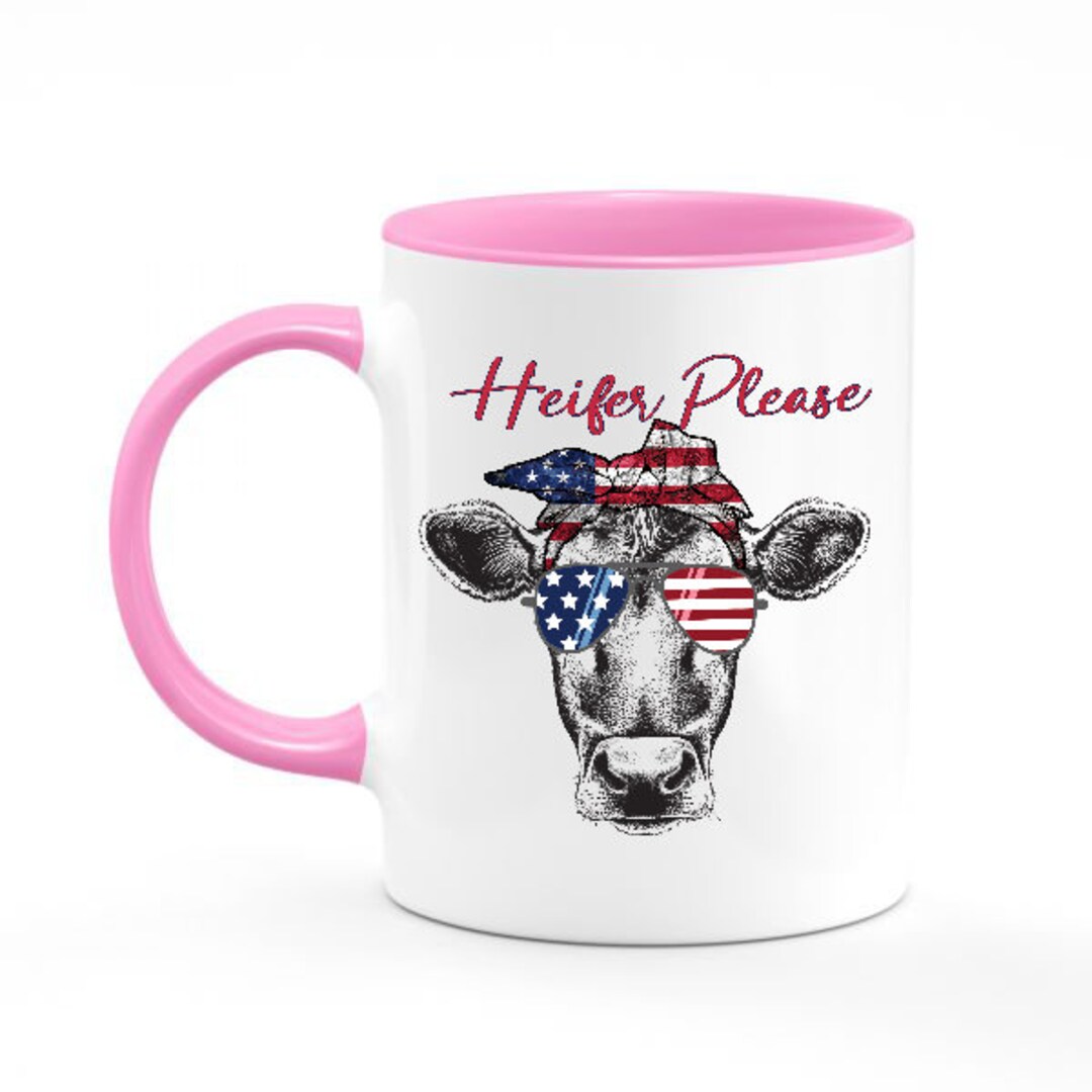 Personalized Pink Inner and Handle Color 11oz Ceramic Coffee or Tea Mug ...