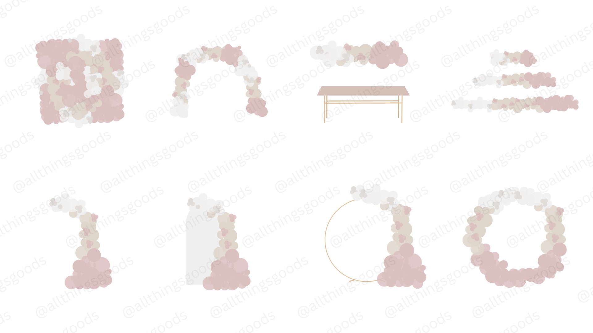 Balloon Mockup Menu Template: Garland & Backdrop (canva Editable PDF ...