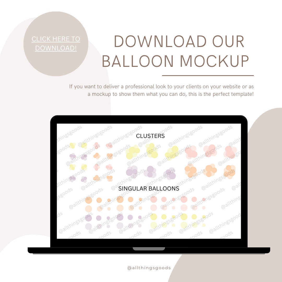 Balloon Cluster Mockup Template | Balloon Mockups for Website, Client ...