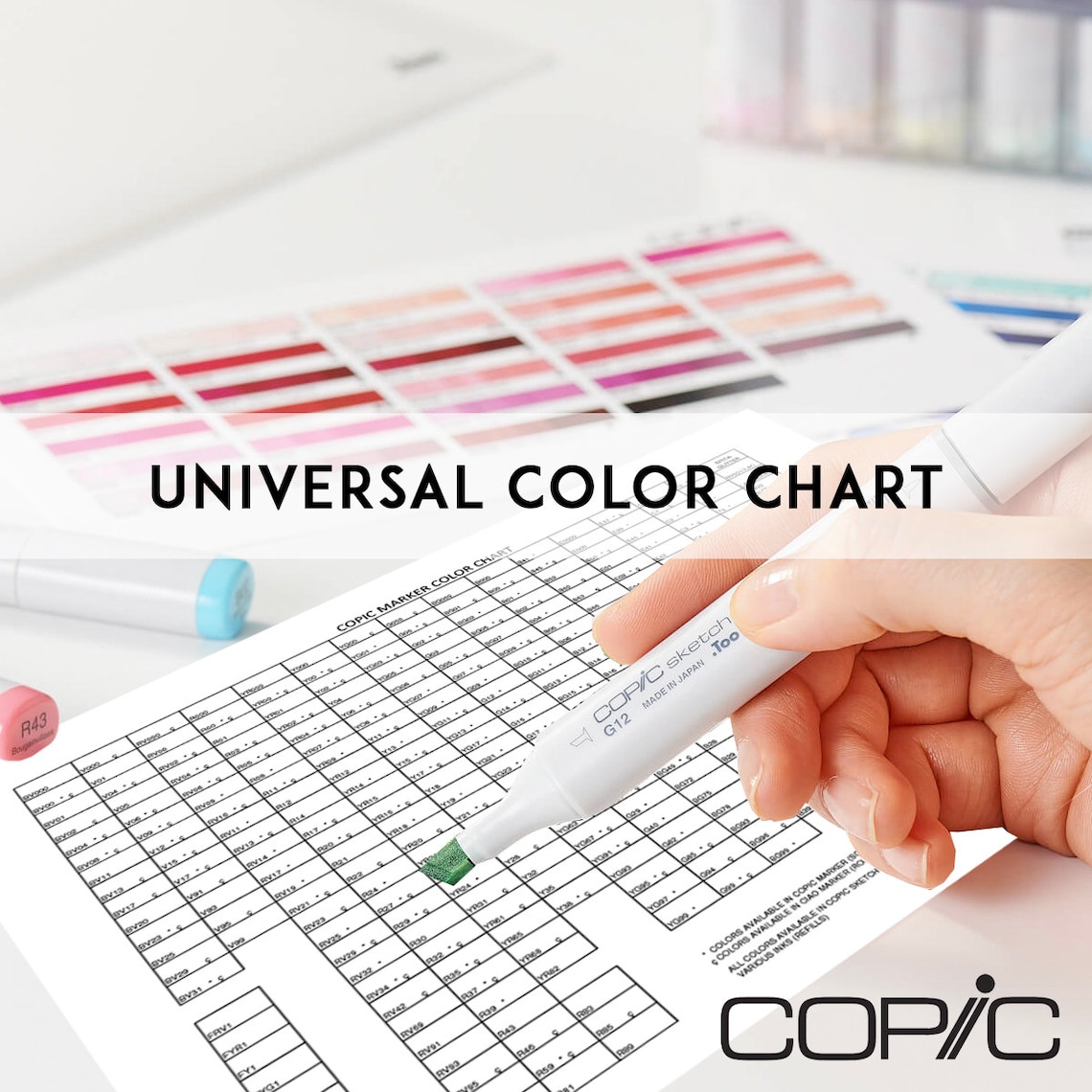 COPIC Marker Swatch Chart - Full Marker Chart for Ciao and Sketch - Etsy