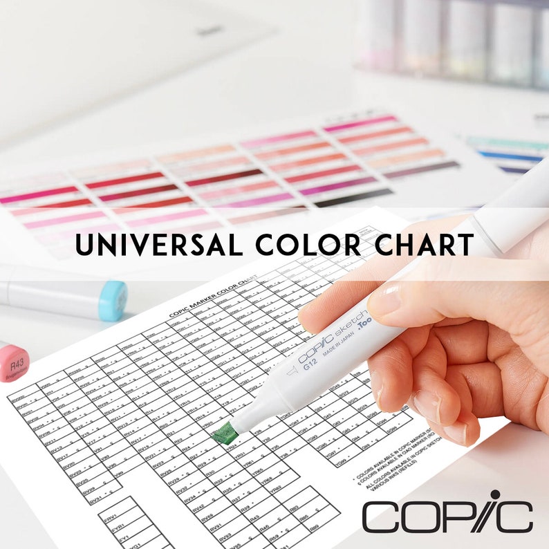 COPIC Marker Swatch Chart - Full Marker Chart for Ciao and Sketch - Etsy