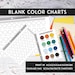Blank Color Swatch Charts Printable Cards and Displays - Etsy