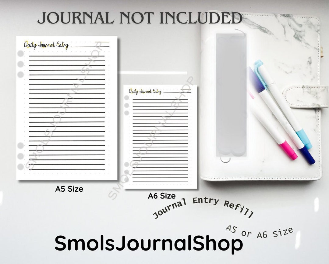 Daily Journal Entry Journal Spread (refill Pages) | Pre Made Journal ...