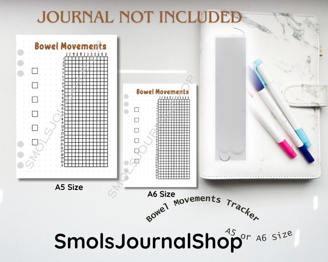 Bowel Movements Tracker Journal Spread | Pre Made Journal Page - Etsy