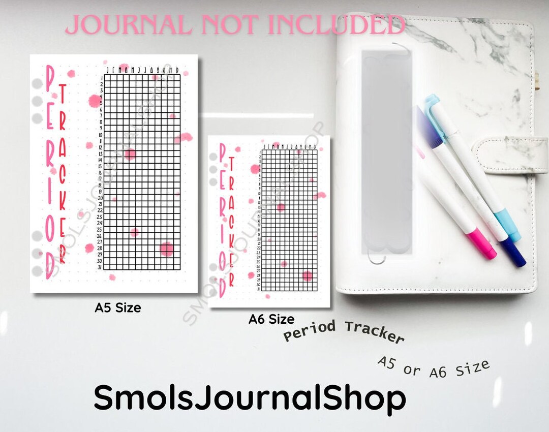 Yearly Period Tracker Journal Spread | Pre Made Journal Page - Etsy