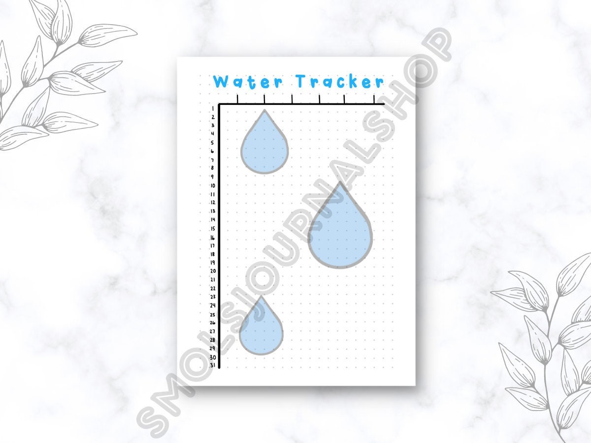 Water Tracker Journal Spread Pre Made Journal Page - Etsy