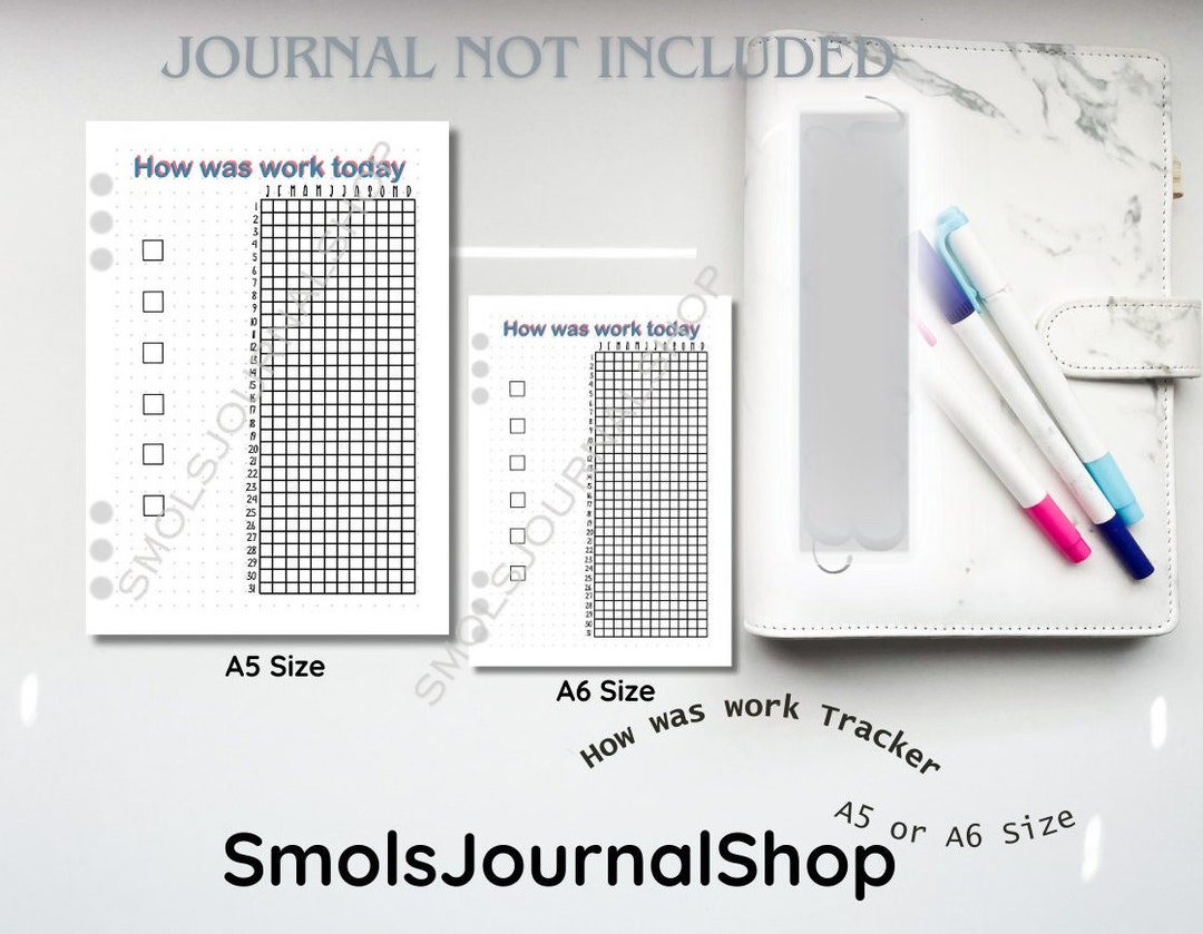 How Was Work Today Tracker Journal Spread | Pre Made Journal Page - Etsy