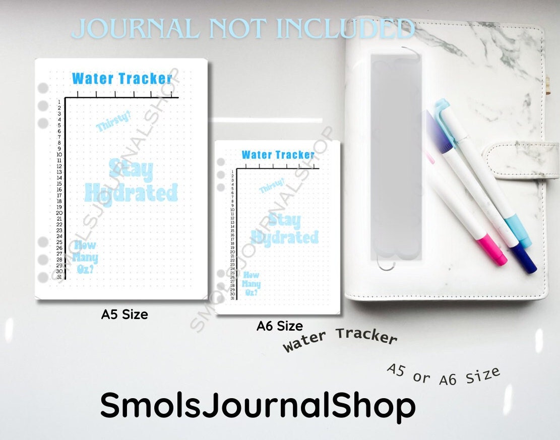 Water Tracker Journal Spread | Pre Made Journal Page - Etsy