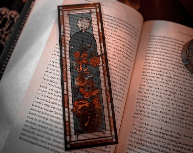Persephone Stained Glass Bookmark Pomegranate Victorian Vintage Window ...
