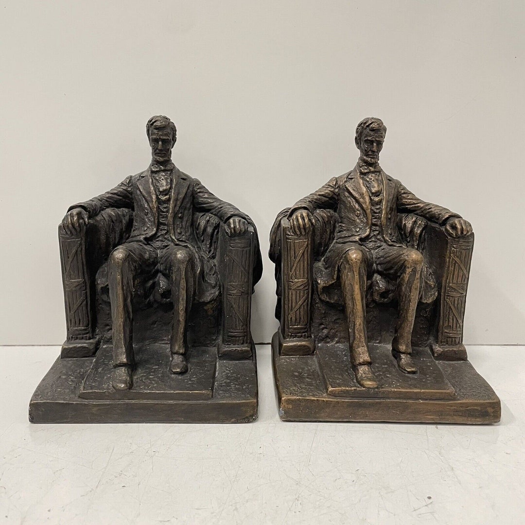 1981 Austin Productions Abraham Lincoln Bookends 8 Copper Painted ...