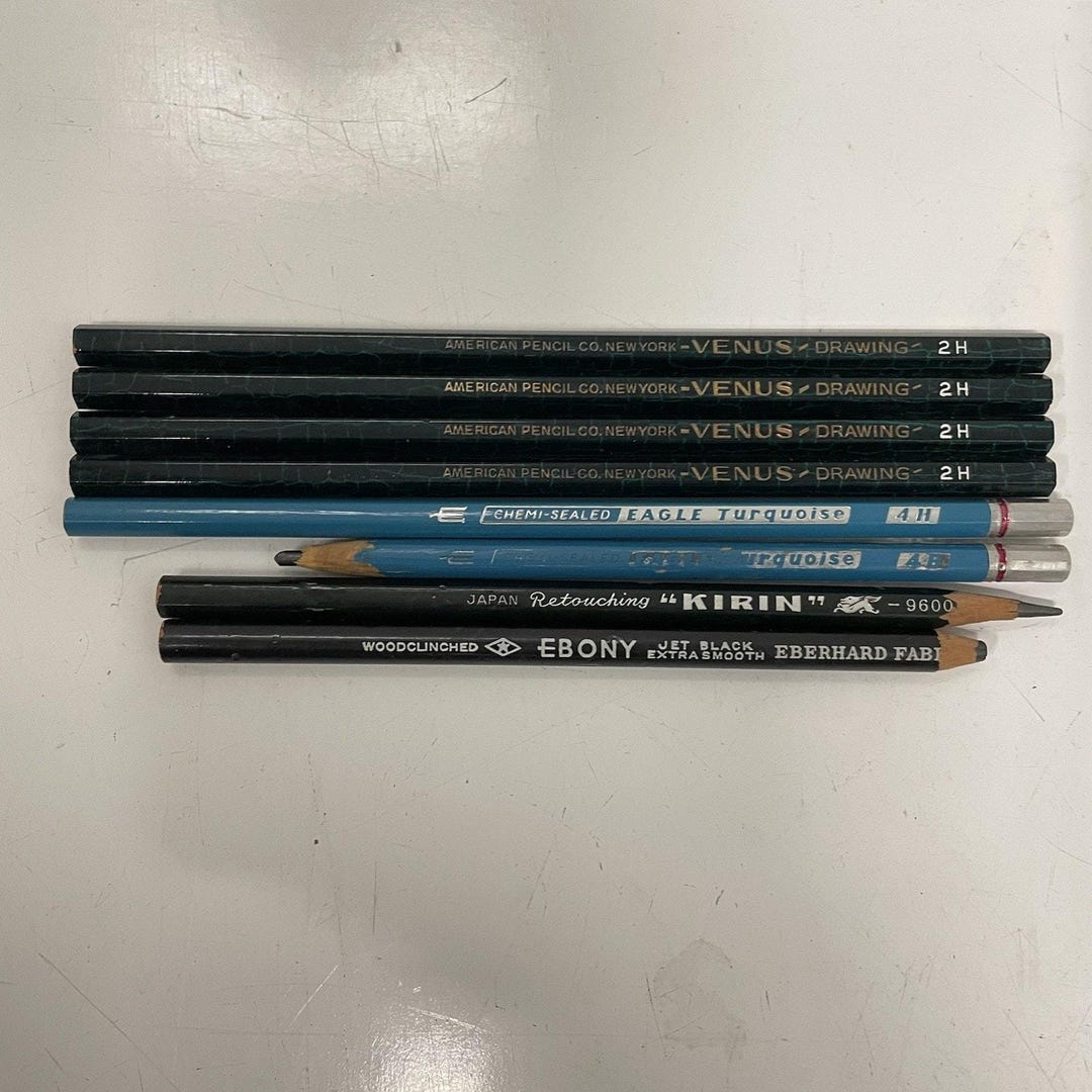 VTG Venus 2h Drawing Pencils Eagle Chemi Sealed Drawing 4h Used Kirin ...