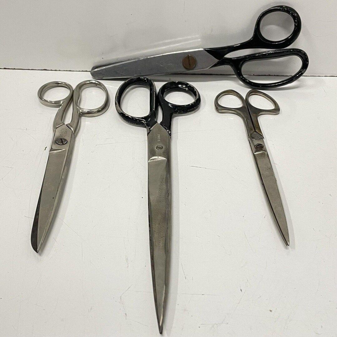 Lot of 4 Vintage Scissors Craft Fabric - Pinking Shears Betakut Boker ...