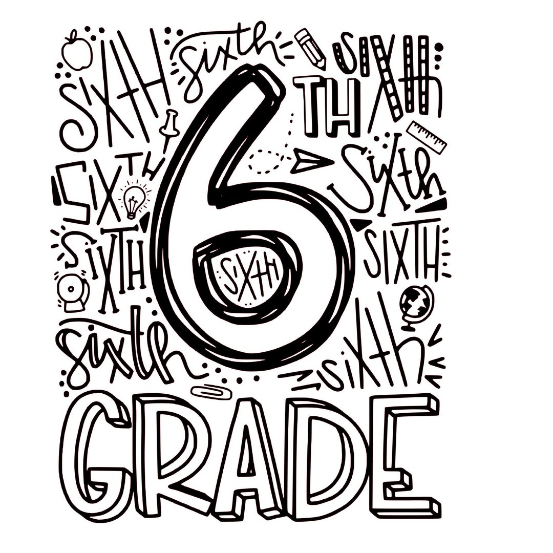 6th Grade Word Collage SVG and PNG - Etsy