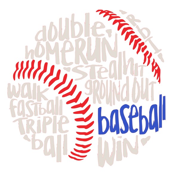 Baseball Word Art Svg - Etsy