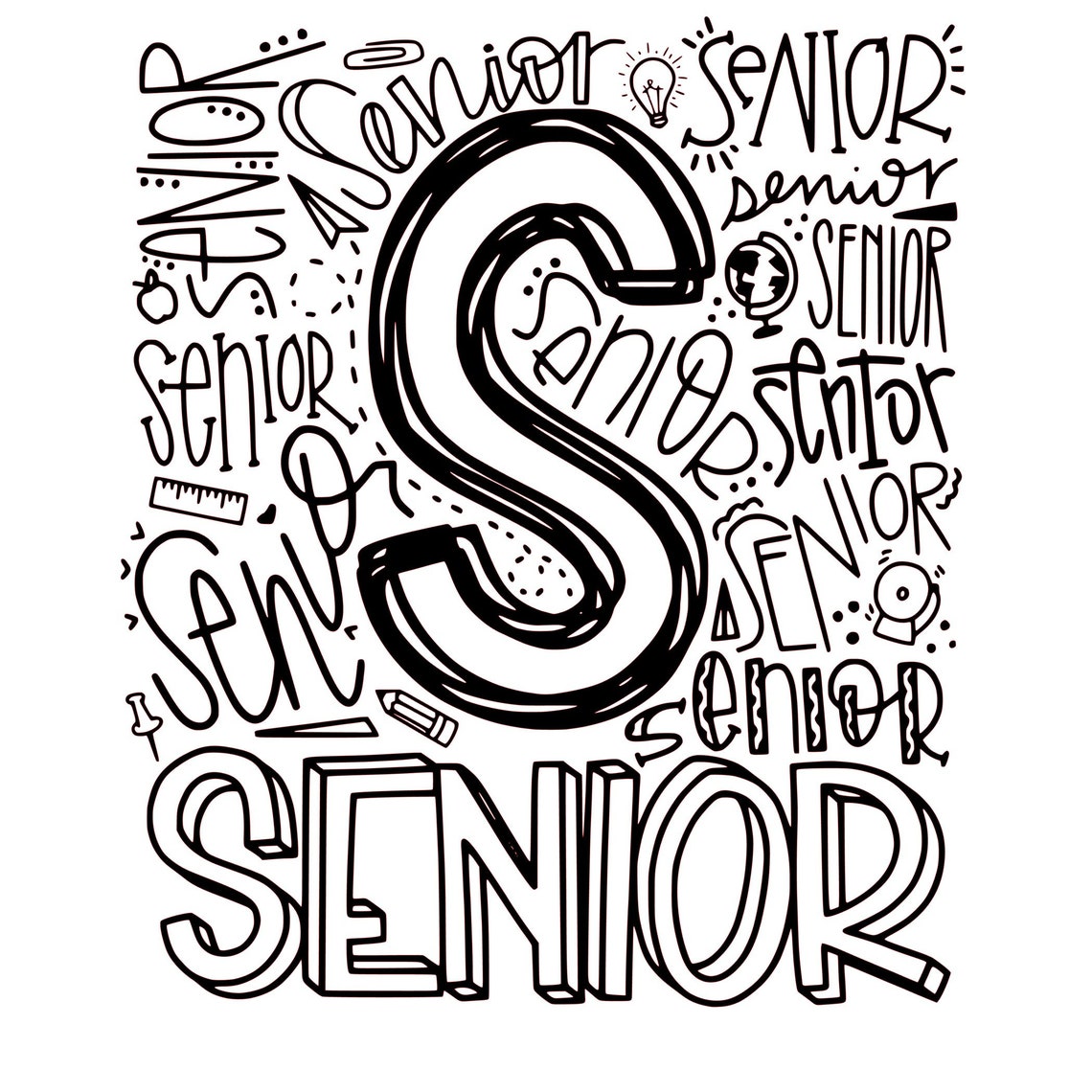 Senior Word Collage SVG and PNG - Etsy