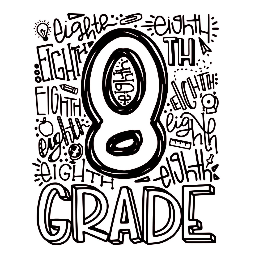 8th Grade Word Collage SVG and PNG - Etsy