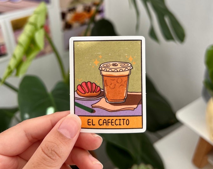 El Cafecito Sticker- Cute Stickers, Stationery, Laptop Sticker, Coffee ...