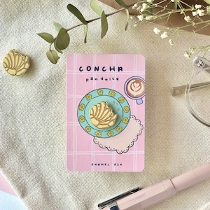 Concha, Pan Dulce Enamel Pin - Abuelita Chocolate Pin, Mexican Food Art ...
