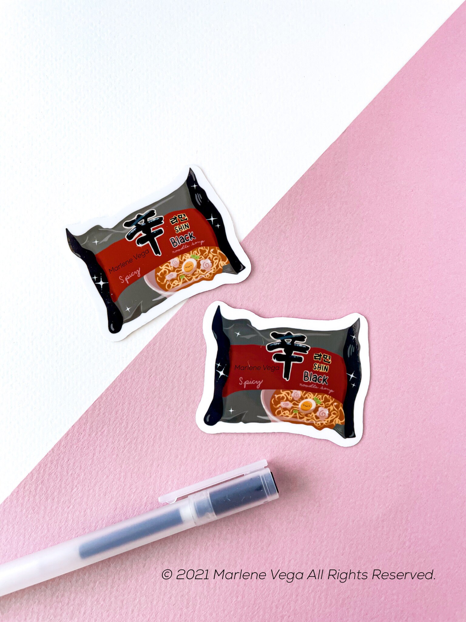 Craft Supplies & Tools Shin Black Ramen Sticker- asian snacks sticker ...