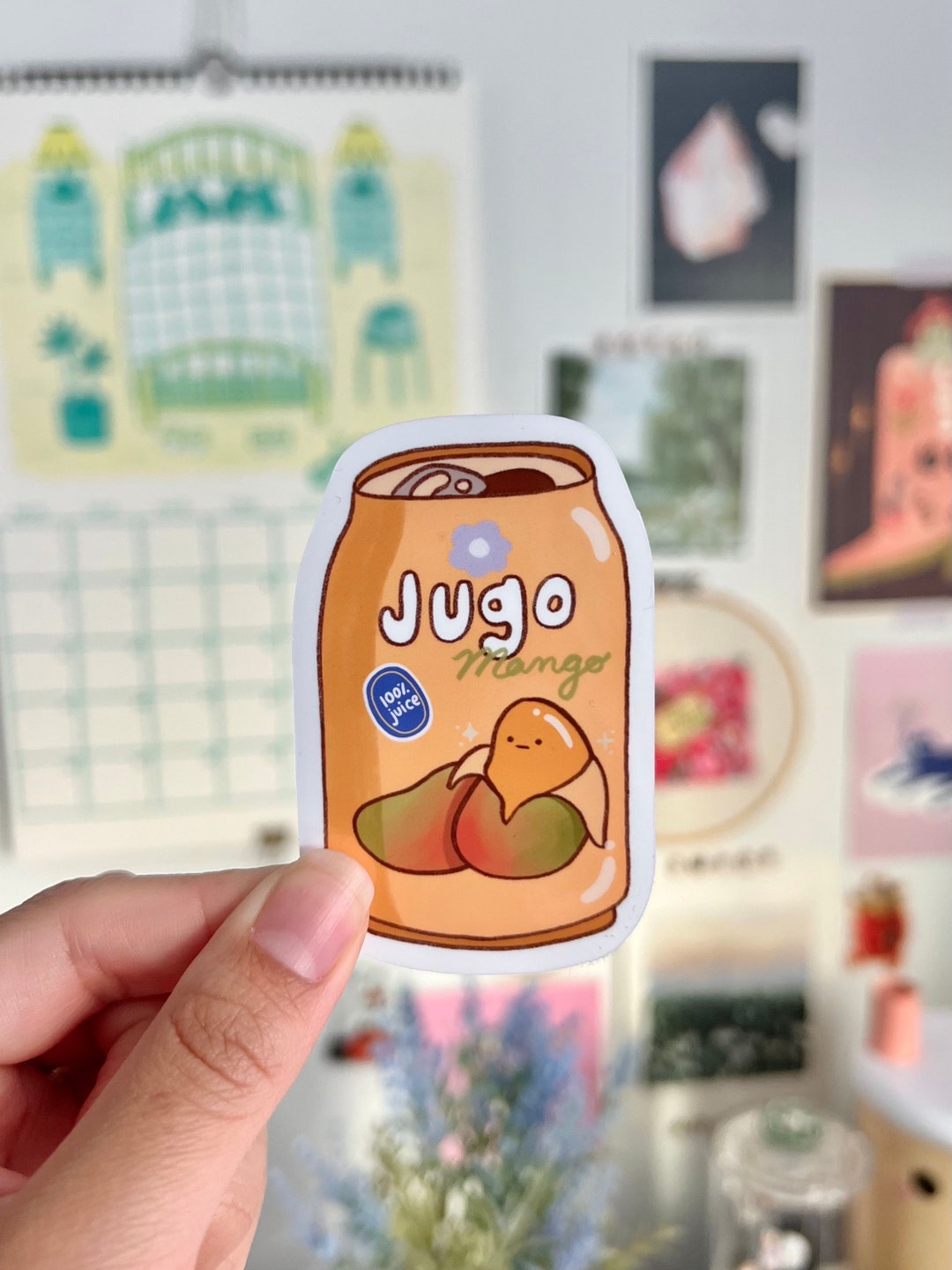 Jugo De Mango Sticker- Mexican Drink, Cute Stickers, Stationery, Food ...