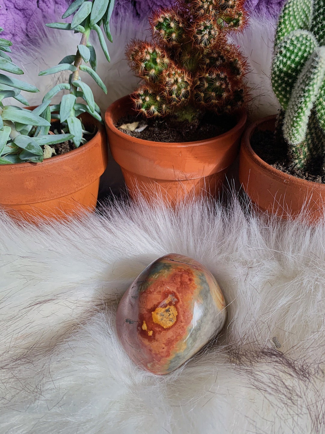CLEARANCE Pink Polychrome Jasper Palmstone Desert Jasper Tumbled Palm ...