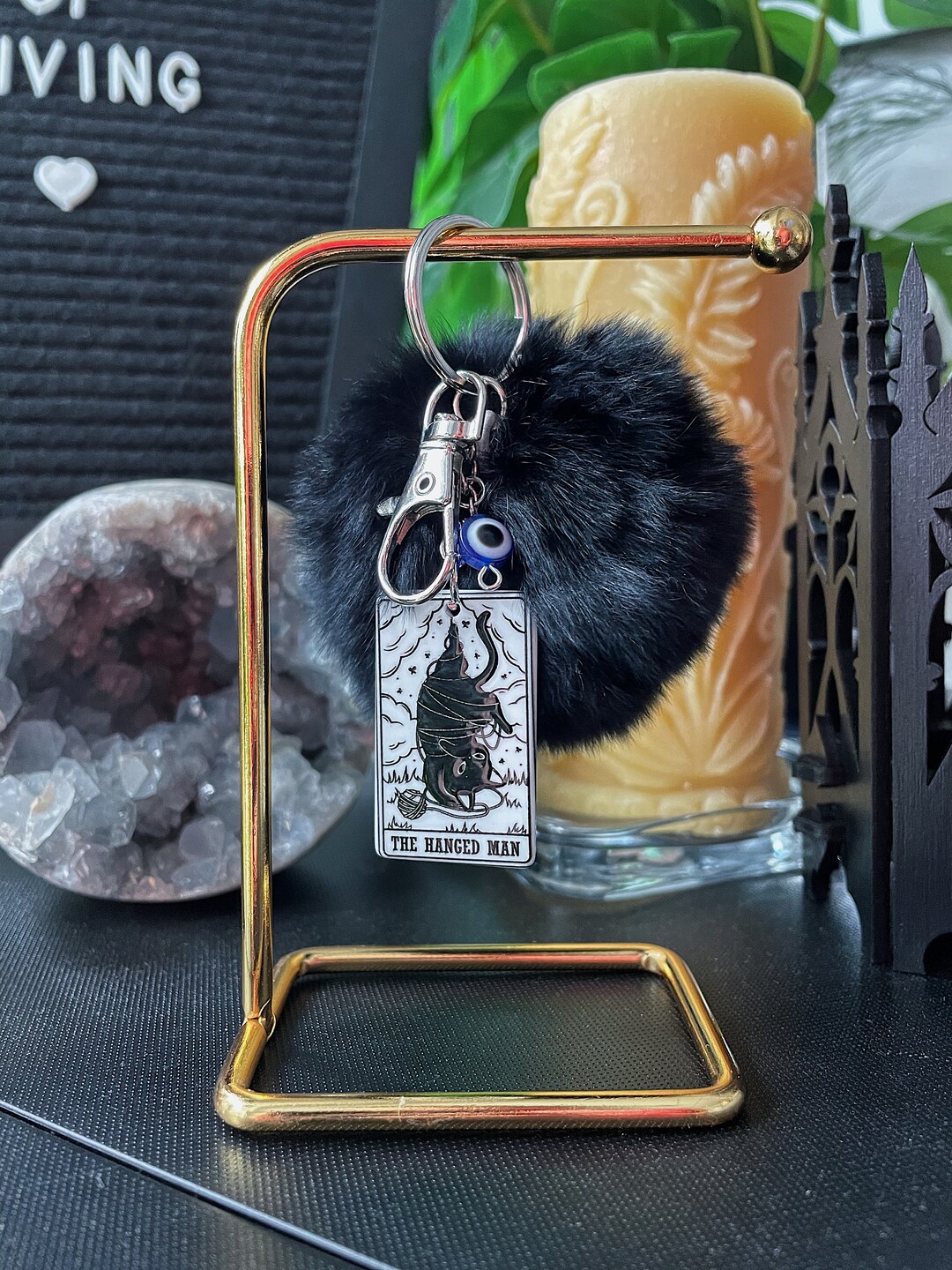 The Hanged Man Tarot | Tarot Kitty Keychain | Gothic Keychain | Occult ...
