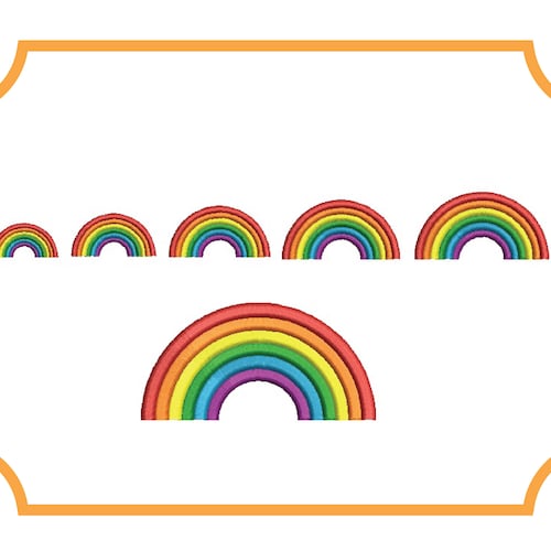 Mini Rainbow Machine Embroidery Design Instant Download - Etsy