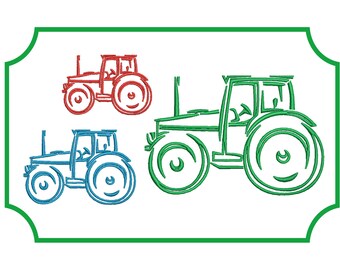 Tractor Embroidery Design | Etsy